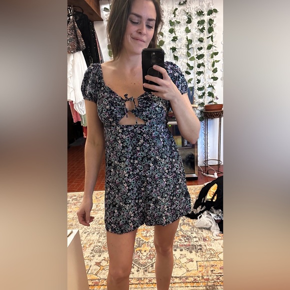 Dresses | Dark Floral Cut Out Sundress | Poshmark